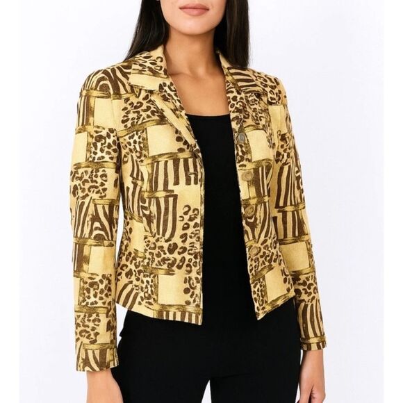 Gantos | Jackets & Coats | Vintage 8s90s Gantos Tan Brown Animal Bamboo ...